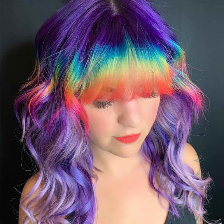24 Wolf Cuts With Colored Bangs | HairAide