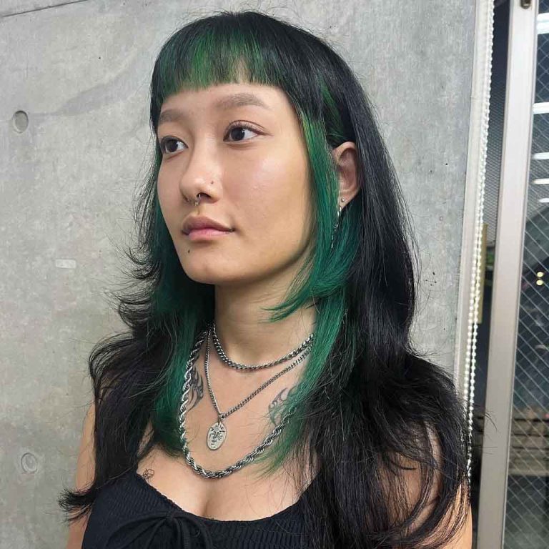 24 Wolf Cuts With Colored Bangs | HairAide