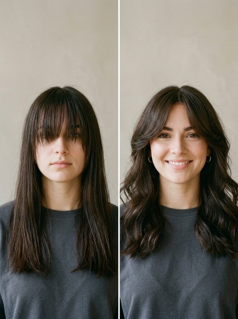 How to Style Curtain Bangs Without Heat - hairaide.com